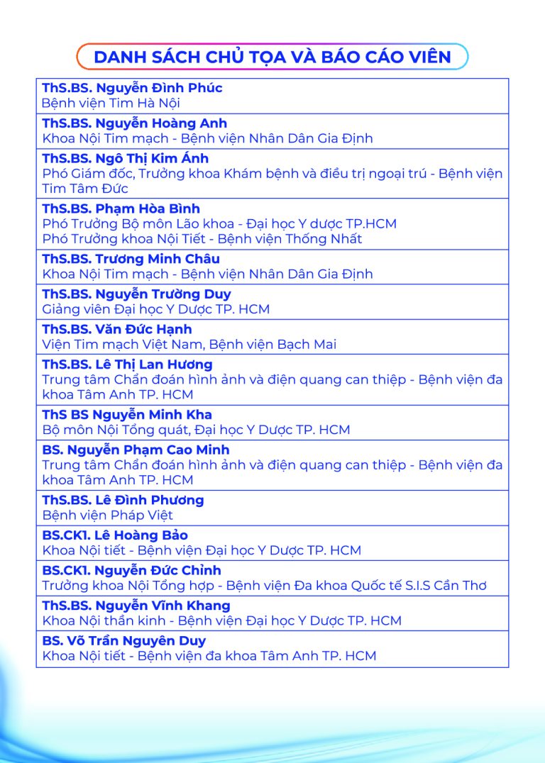 CHƯƠNG TRÌNH SVCC 19TH 2025 | Tim mạch học | Hội Tim mạch học thành phố ...